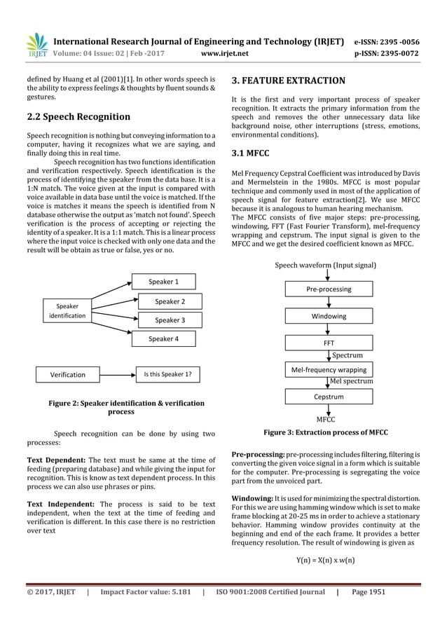 Speaker Identification & Verification Using MFCC & SVM | PDF