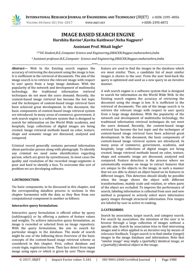 Image based search engine | PDF