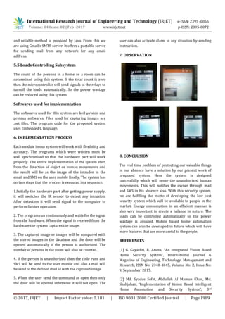 Implementation of vision based intelligent home security system using ...