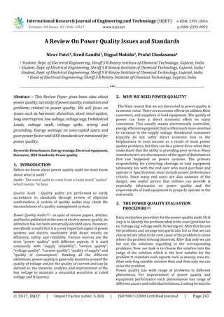 A Review On Power Quality Issues and Standards | PDF