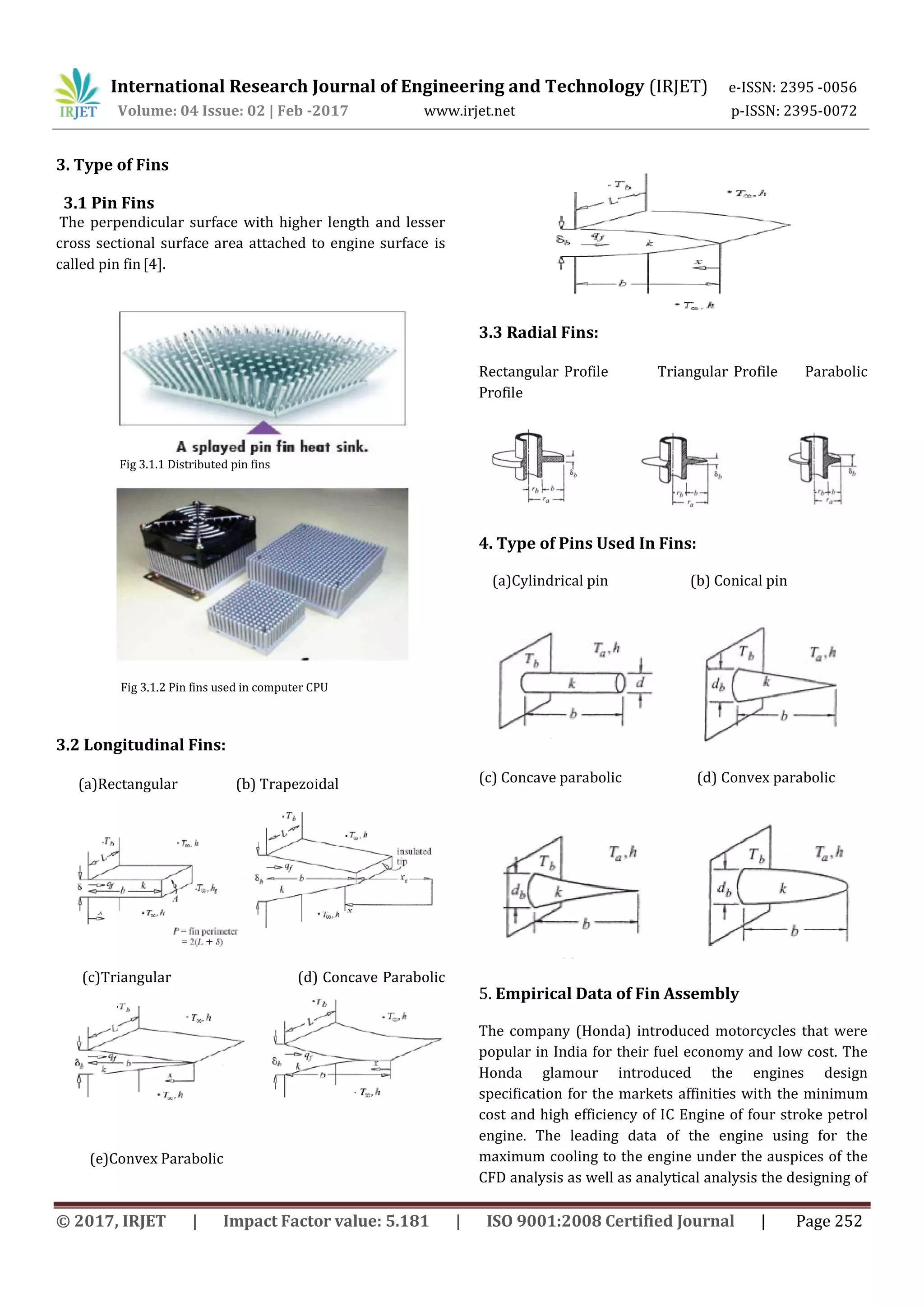 Thermal Study of Fins In Light Weighted Automobile Vehicles | PDF