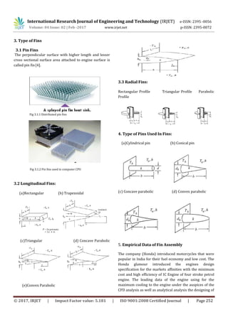 Thermal Study of Fins In Light Weighted Automobile Vehicles | PDF