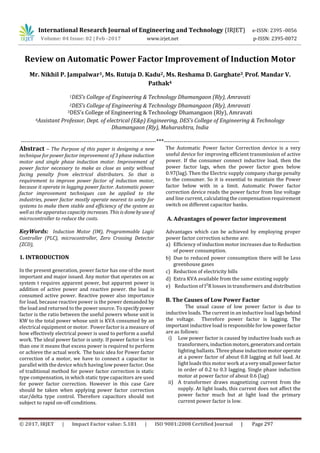 Review on Automatic Power Factor Improvement of Induction Motor | PDF | Radio Control | Hobbies ...