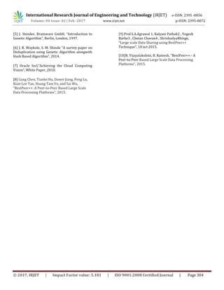 Peer-to-Peer Data Sharing and Deduplication using Genetic Algorithm | PDF | Databases | Computer ...