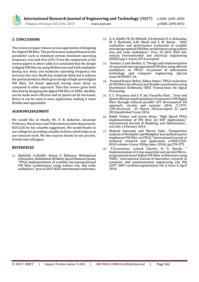 Review On Design Of Digital FIR Filters | PDF