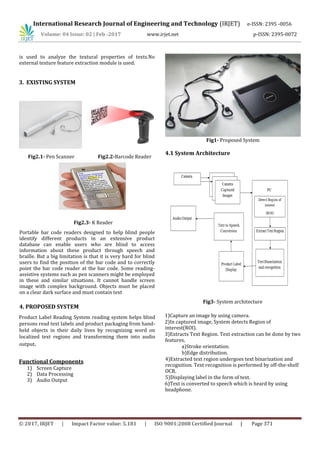 Product Label Reading System for visually challenged people | PDF