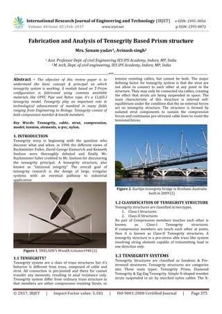 Fabrication and Analysis of Tensegrity Based Prism structure | PDF