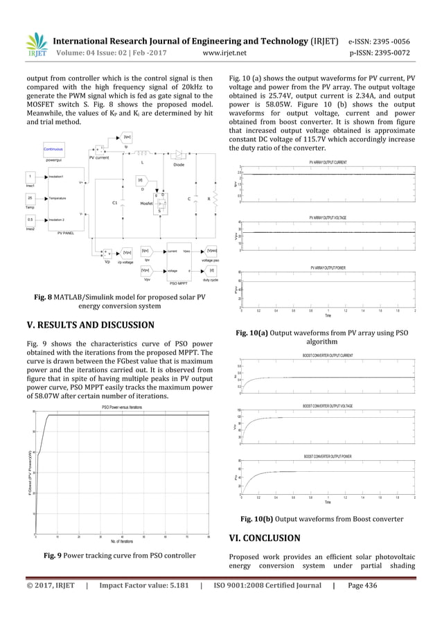 Modeling Of Solar Pv System Under Partial Shading Using Particle Swarm Optimization Based Mppt Pdf