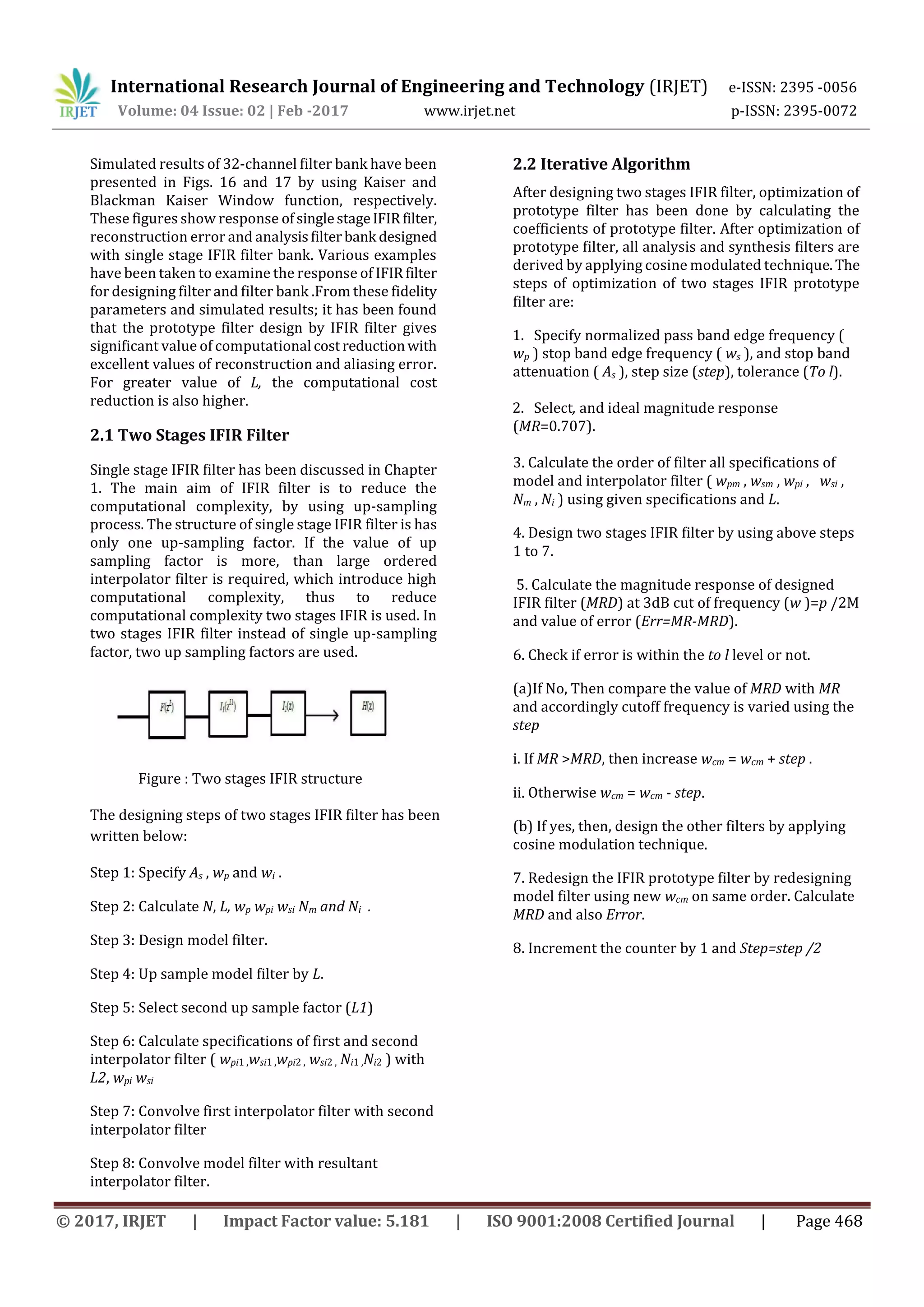 Design of Digital Filter and Filter Bank using IFIR | PDF