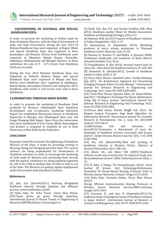 The role and working of handloom sector in chhattisgarh | PDF