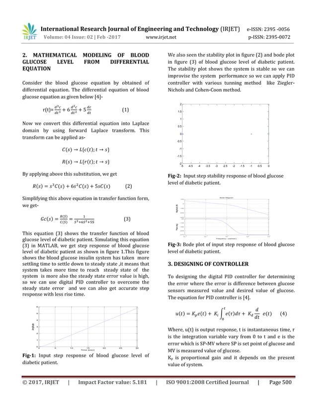 Tuning of digital PID controller for blood glucose level of diabetic patient | PDF