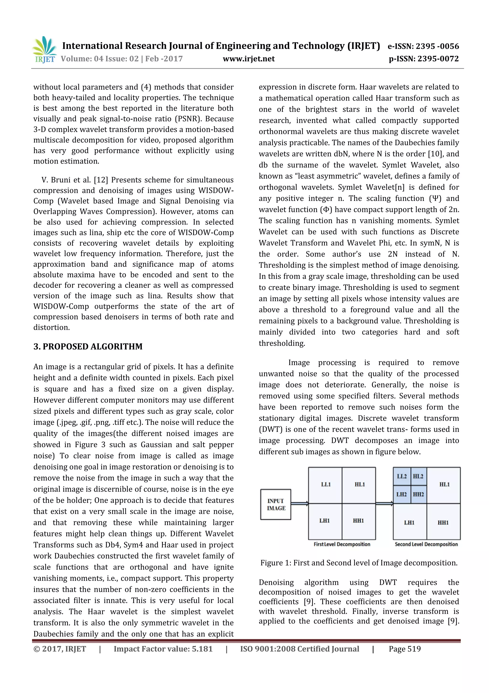 Image Denoising of various images Using Wavelet Transform and Thresholding Techniques | PDF