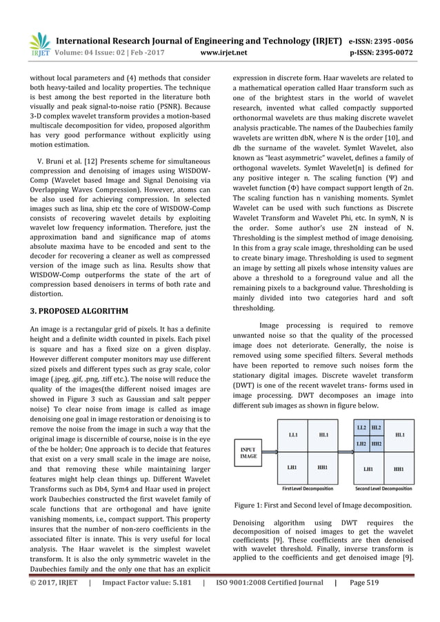 Image Denoising of various images Using Wavelet Transform and Thresholding Techniques | PDF