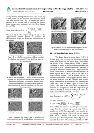 Image Denoising of various images Using Wavelet Transform and Thresholding Techniques | PDF