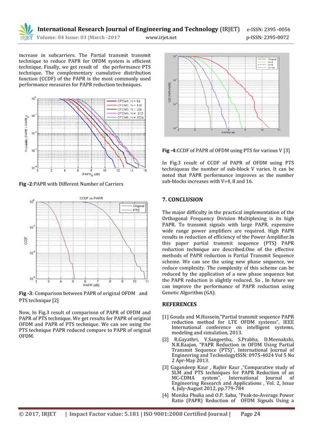 Papr Reduction Technique Partial Transmit Sequence Pts Pdf