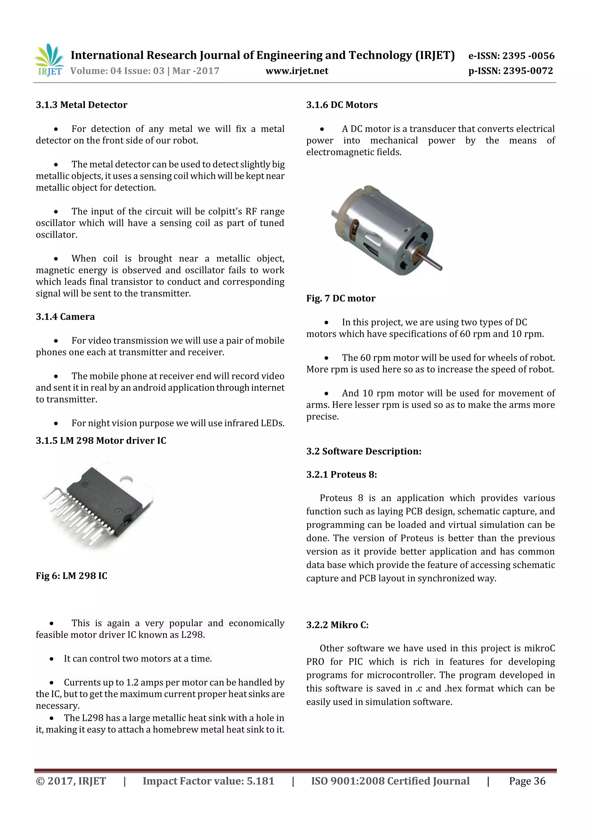 Military Spying & Bomb Diffusing Robot with Night vision | PDF