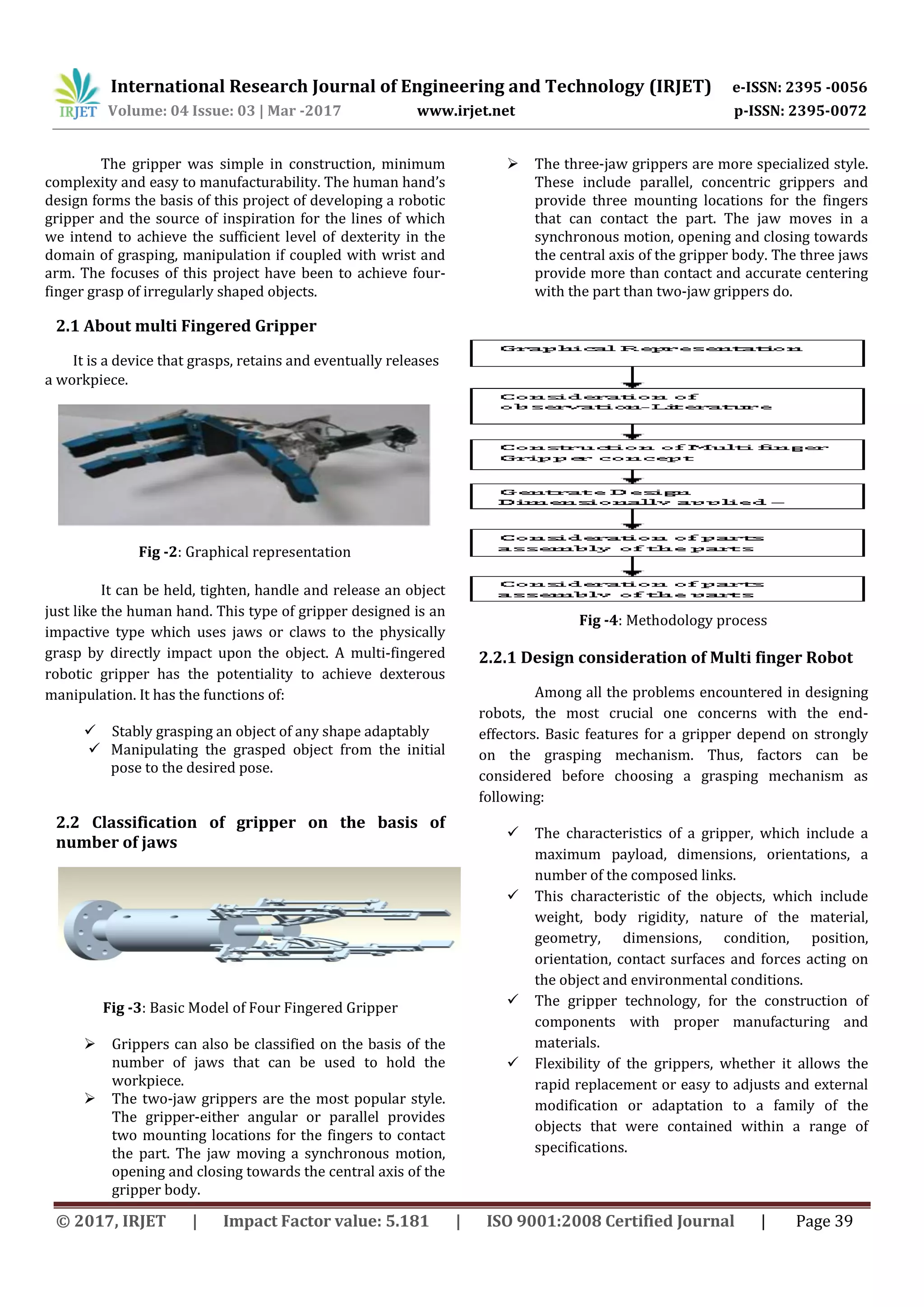 Design and Analysis of a Multi Fingered Gripper for Grasping Irregular Objects | PDF