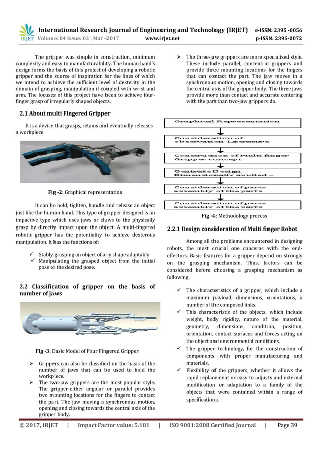 Design and Analysis of a Multi Fingered Gripper for Grasping Irregular Objects | PDF