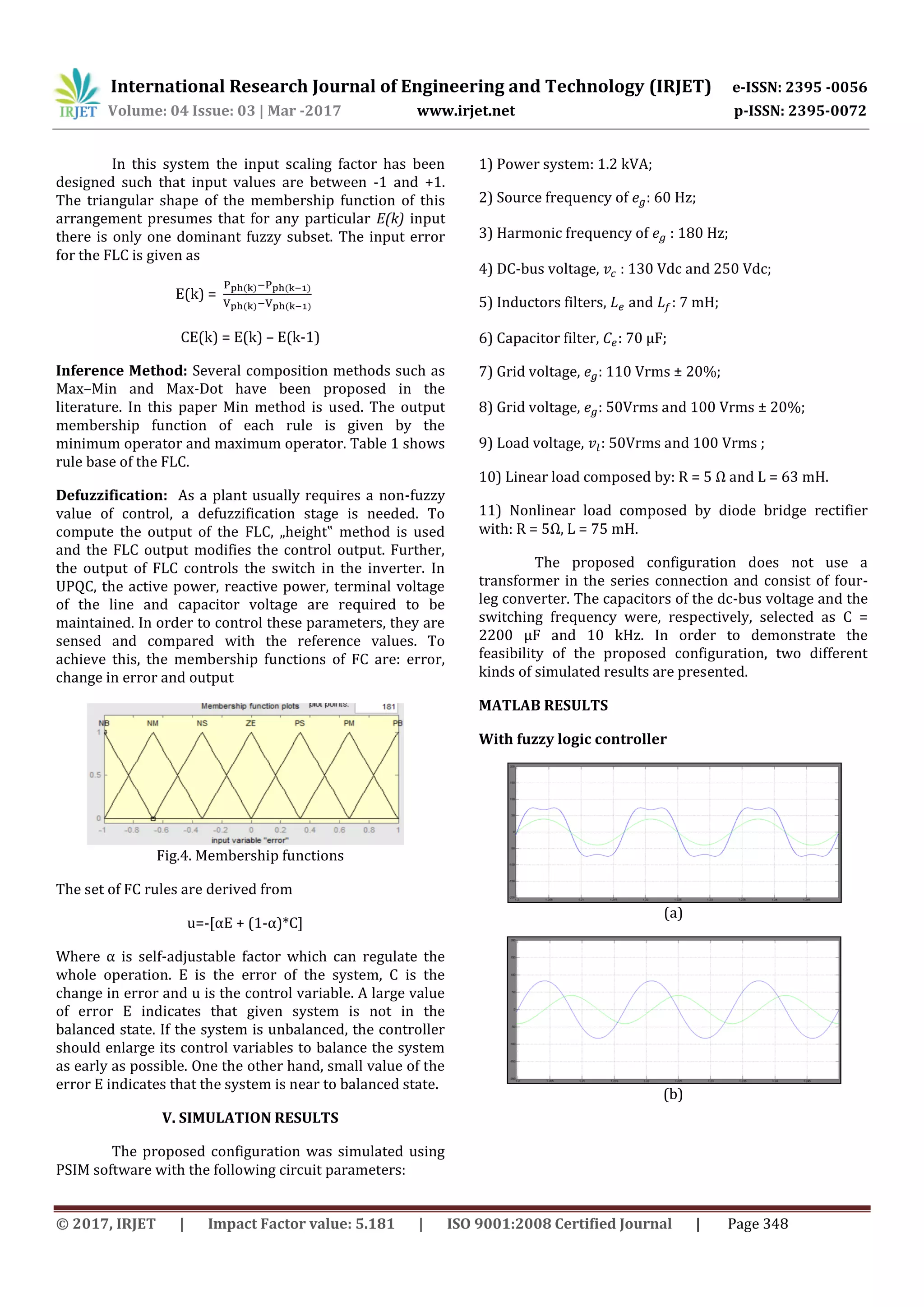 Fuzzybased Transformerless Single-Phase Universal Apf for Harmonic and Reactive Power ...