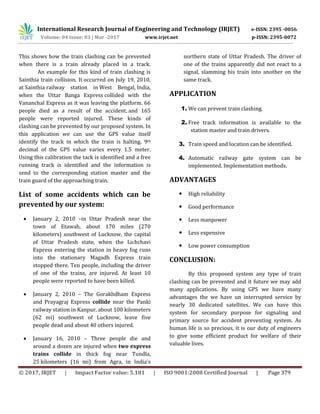 Secured Railway System Based on GPS Tracking (Under wireless ...