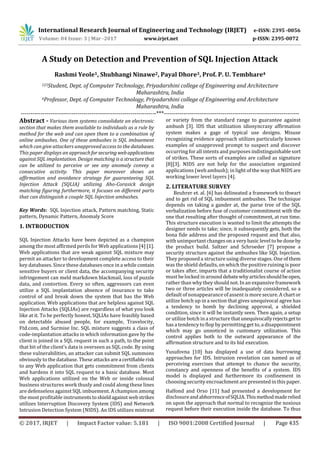 A Study on Detection and Prevention of SQL Injection Attack | PDF