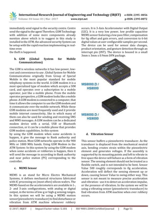 ATM machine security system using GSM and MEMS sensor | PDF