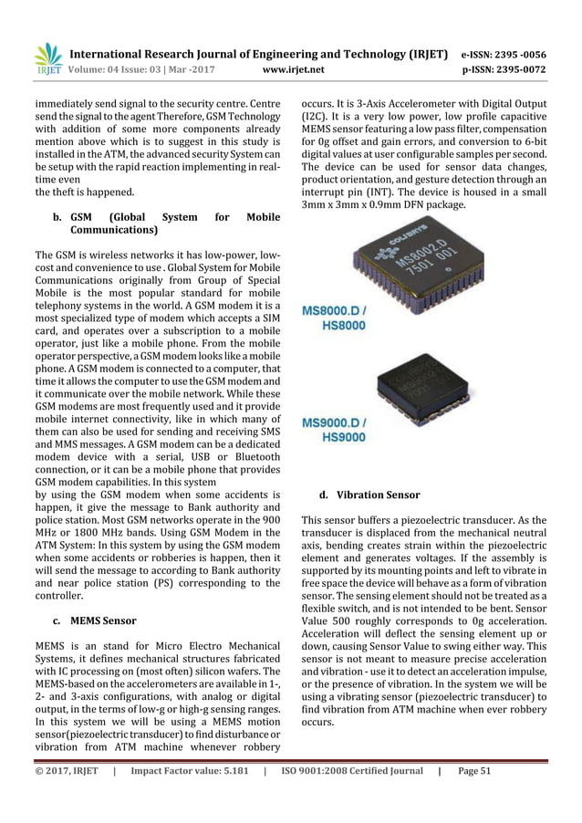 ATM machine security system using GSM and MEMS sensor | PDF
