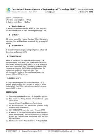 ATM machine security system using GSM and MEMS sensor | PDF