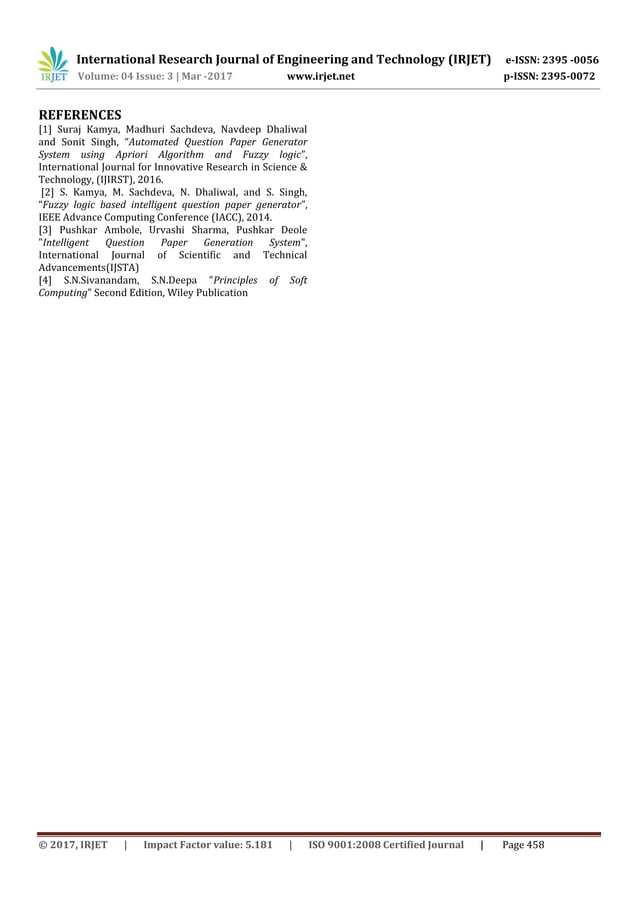 Advanced Question Paper Generator using Fuzzy Logic | PDF