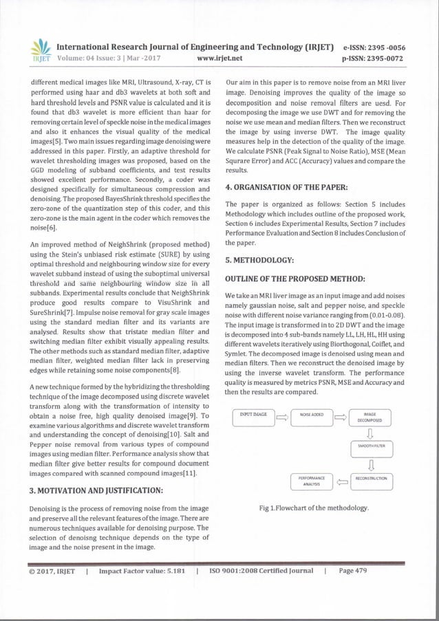 Noise Reduction in MRI Liver Image Using Discrete Wavelet Transform | PDF