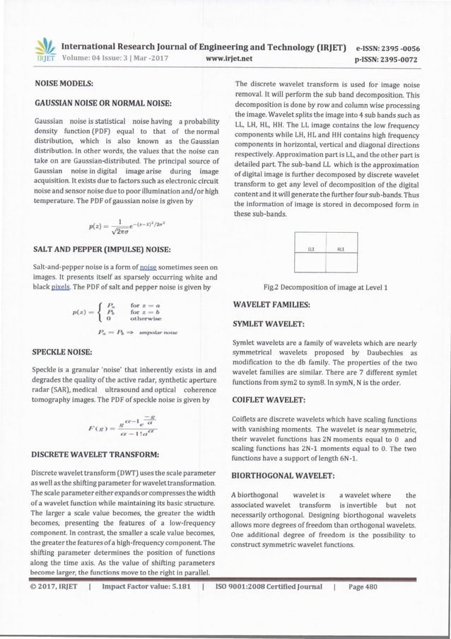 Noise Reduction in MRI Liver Image Using Discrete Wavelet Transform | PDF