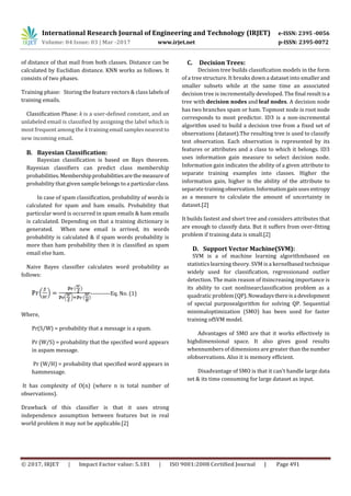A Survey on Spam Filtering Methods and Mapreduce with SVM | PDF