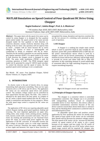 MATLAB Simulation on Speed Control of Four Quadrant DC Drive Using ...