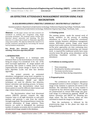 An Effective Attendance Management System using Face Recognition | PDF | Databases | Computer ...