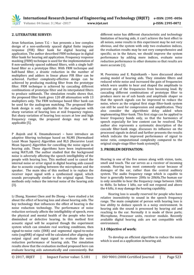 Review Paper on Noise Reduction Using Different Techniques | PDF