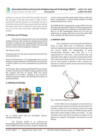 Internet of Things (Iot) Based Robotic Arm | PDF