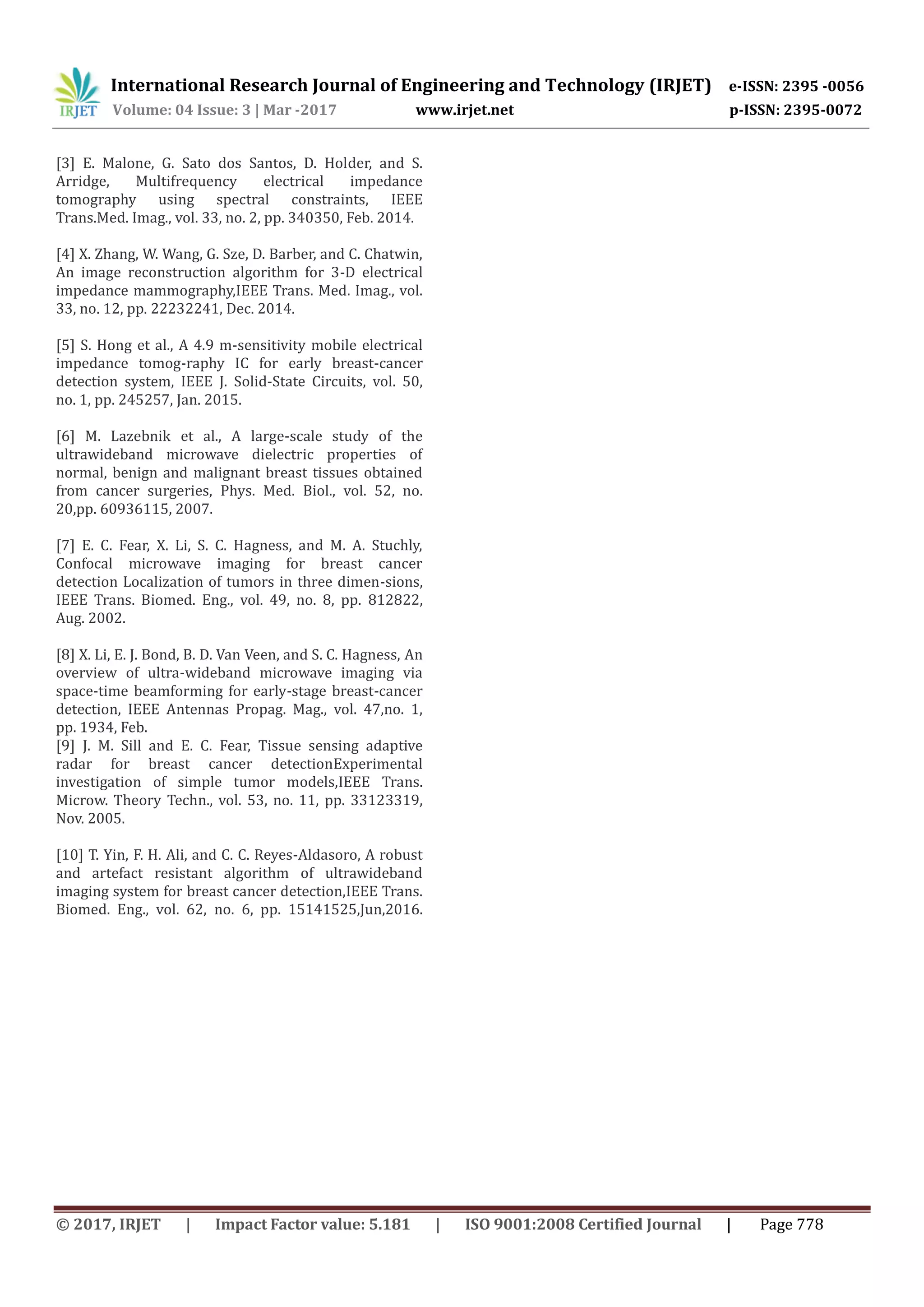 Implementation of Breast Tumor Detection Using Near Infrared Sensor and Lsvm Algorithm | PDF