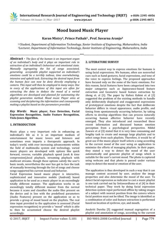 Mood based Music Player | PDF