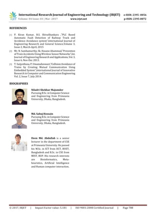 Collision Object Detection and Prevention of Train Accident Dynamically by Using Ultrasound and ...