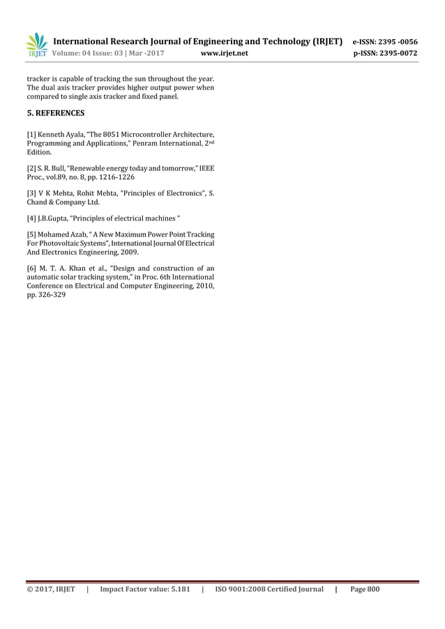 Dual Axis Solar Tracker Using Microcontroller | PDF
