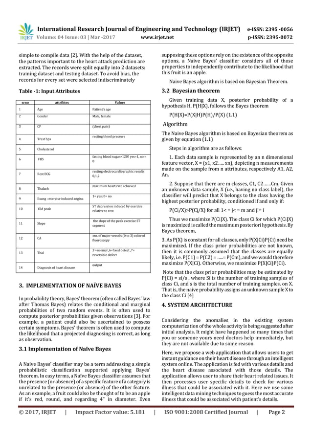 Heart disease prediction using Naïve Bayes | PDF | Heart and Cardiovascular Diseases | Diseases ...
