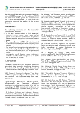 PSO Optimized PID Controller for Interconnected multi-area Power system with and without HVDC ...