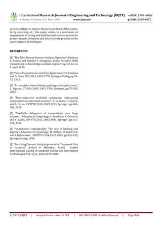 Survey on An effective database tampering system with veriable computation and incremental ...