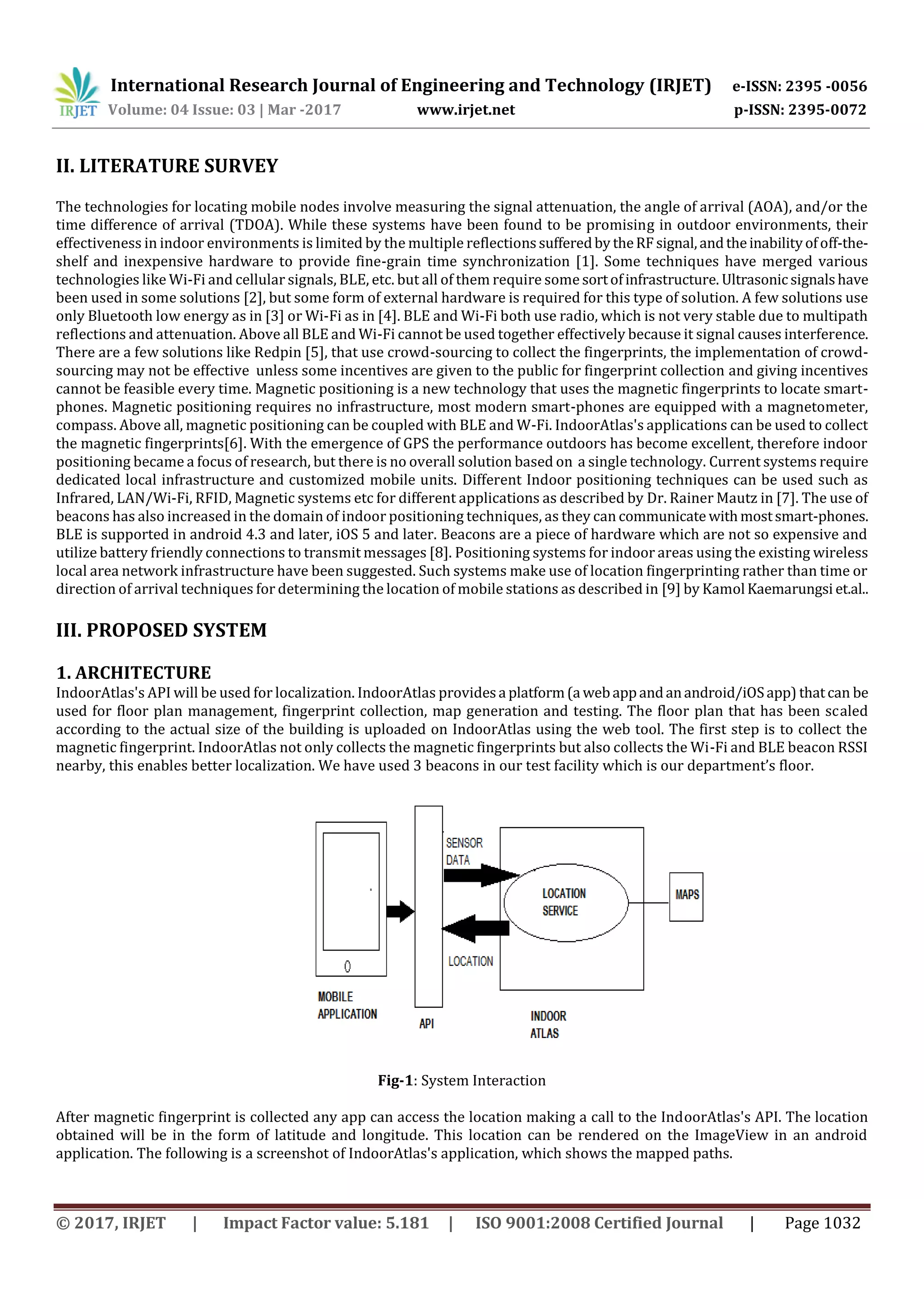 Indoor Positioning System using Magnetic Positioning and BLE beacons | PDF