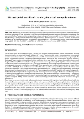 Microstrip-Fed Broadband Circularly Polarized Monopole Antenna | PDF
