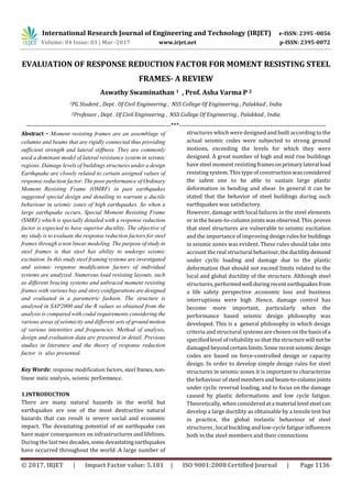 Evaluation of Response Reduction Factor for Moment Resisting Steel ...