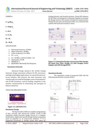 Design of Low Cost Line Impedance Stabilization Network Using RLC Components For ITE | PDF ...