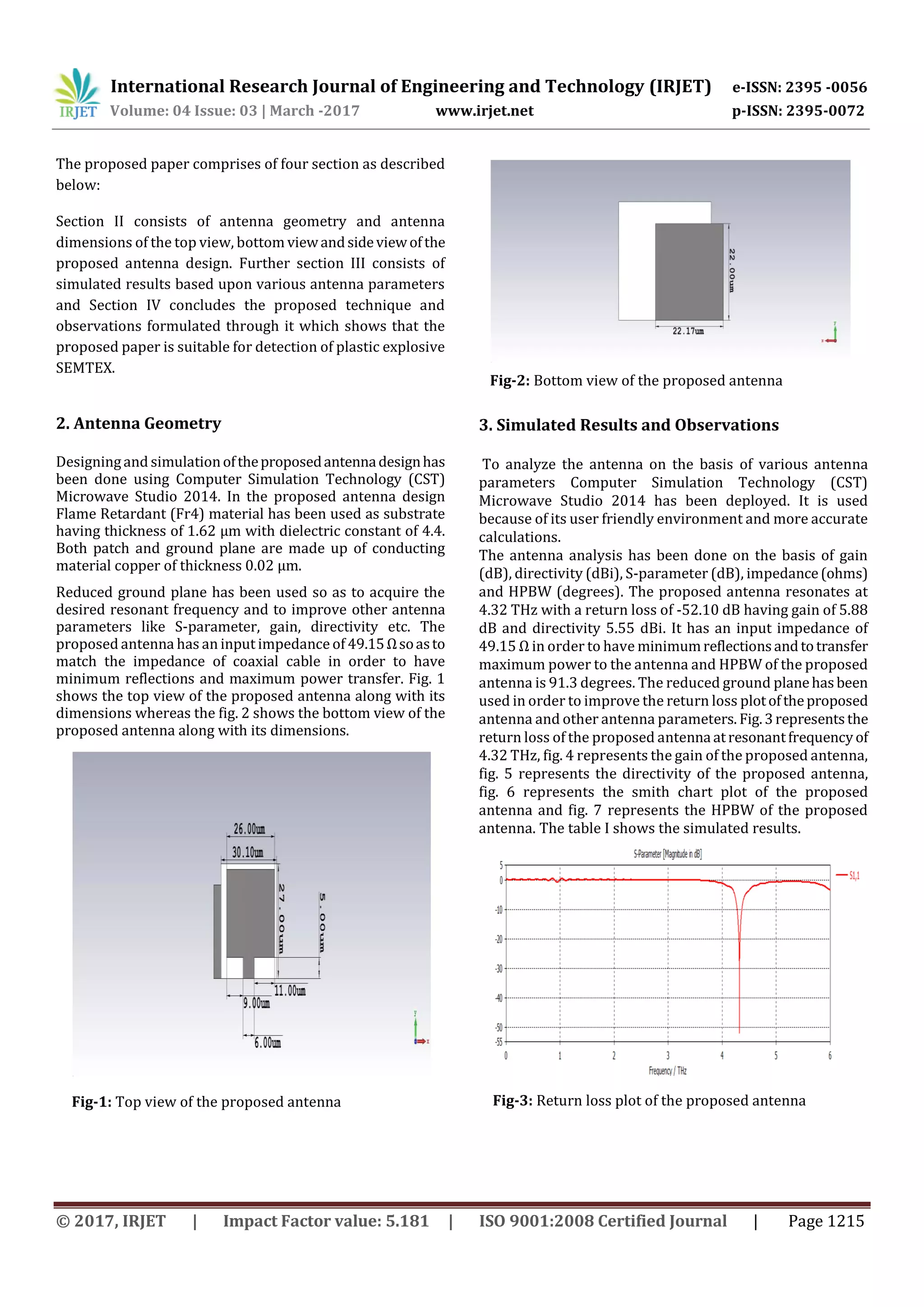 Terahertz Microstrip Patch Antenna Design for detection of Plastic ...