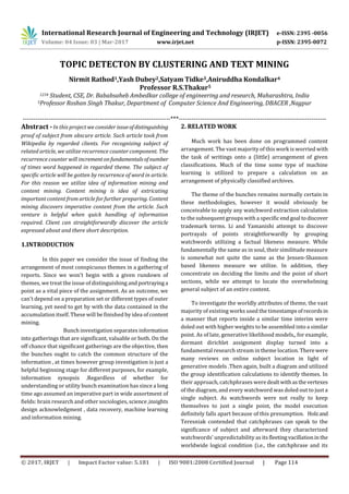 Topic detecton by clustering and text mining | PDF