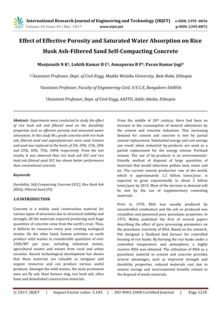 Effect of Effective Porosity and Saturated Water Absorption on Rice ...